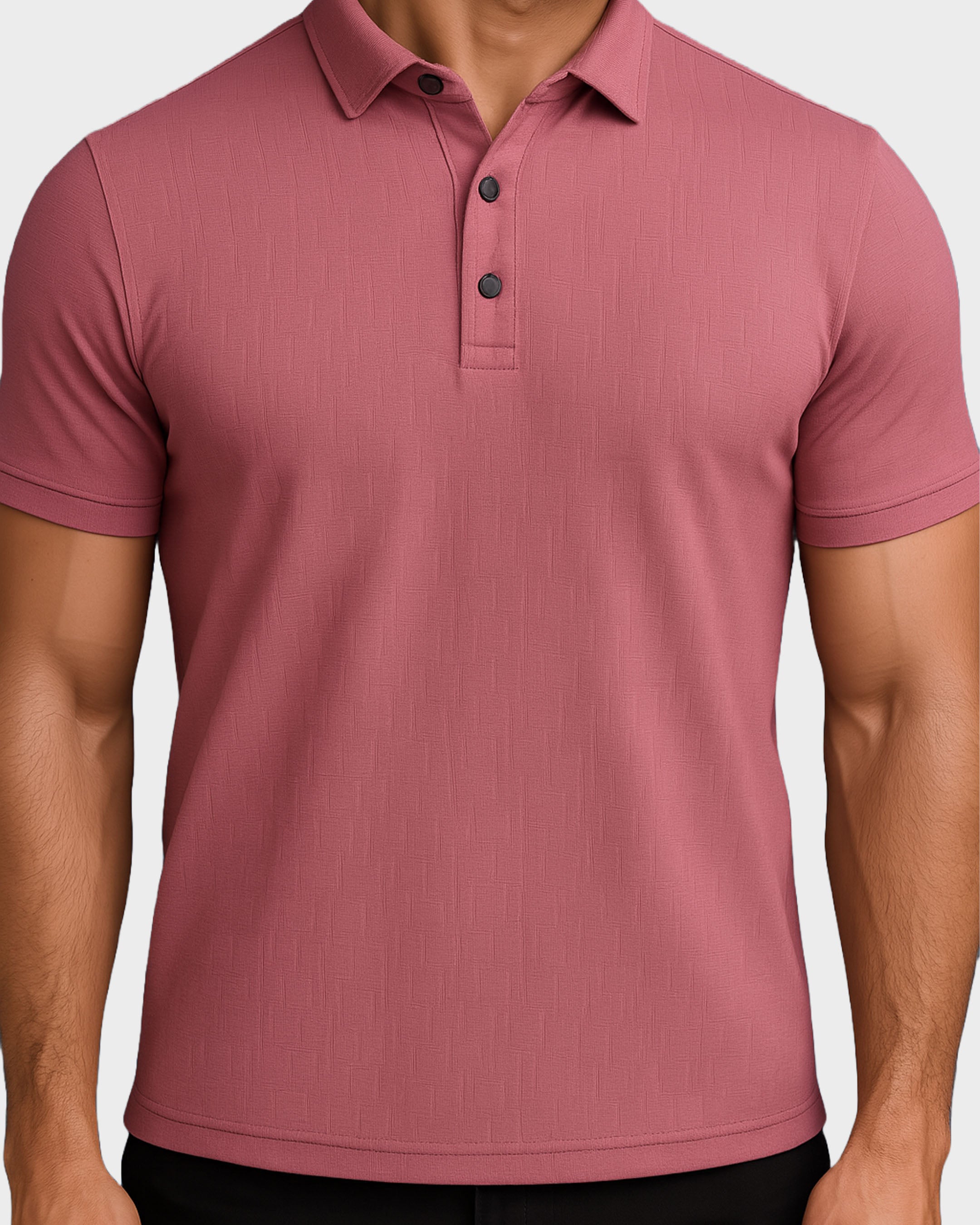 Lycra Stretch Textured Polo - Coral Pink – Surteez